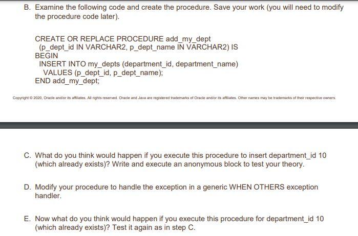 Solved Database Programming with PL/SQL 9-3: Review of the | Chegg.com