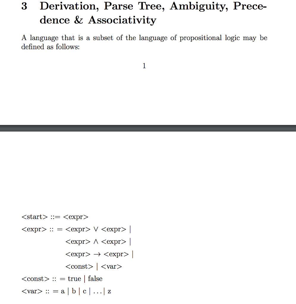 Solved 3 Derivation, Parse Tree, Ambiguity, Prece- dence & | Chegg.com