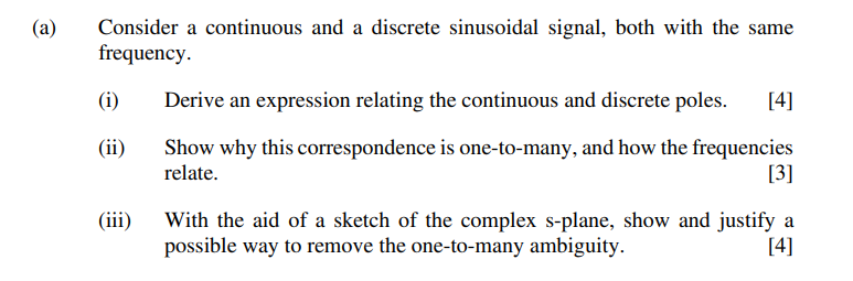 Solved a) Consider a continuous and a discrete sinusoidal | Chegg.com