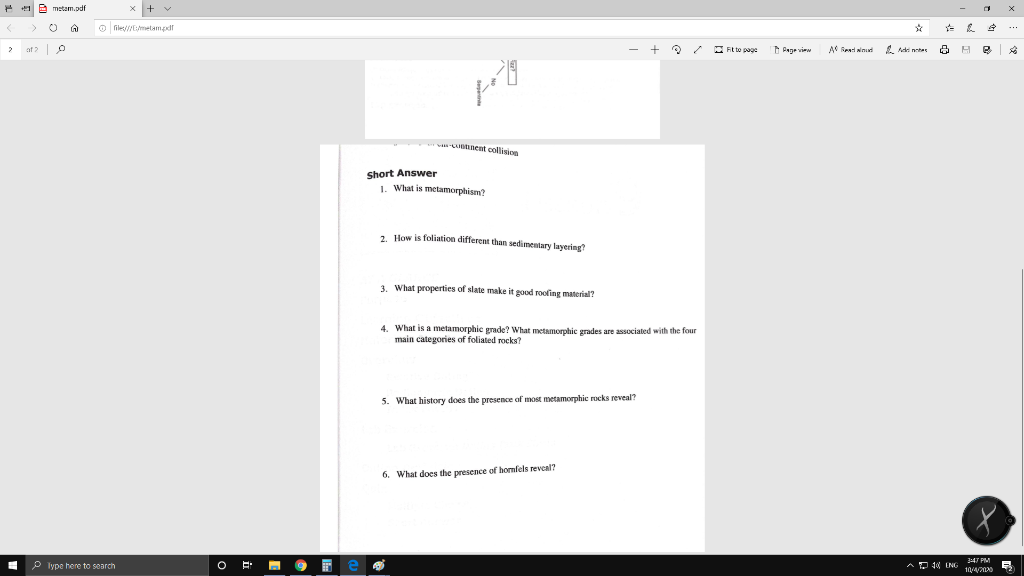Solved metam.pdf tr ////metam.pdf ☺ A X ... of 2 - + Ft to | Chegg.com