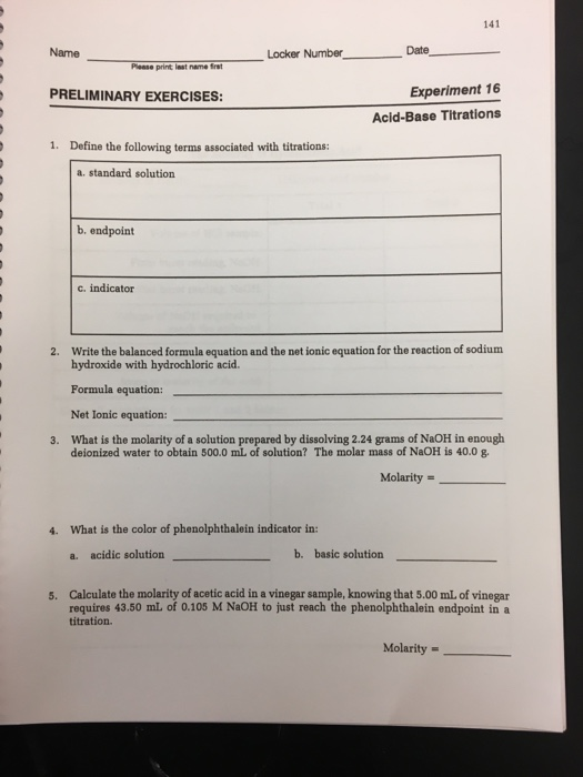 Solved 141 Name Locker Number -Date Plosse print lest name | Chegg.com