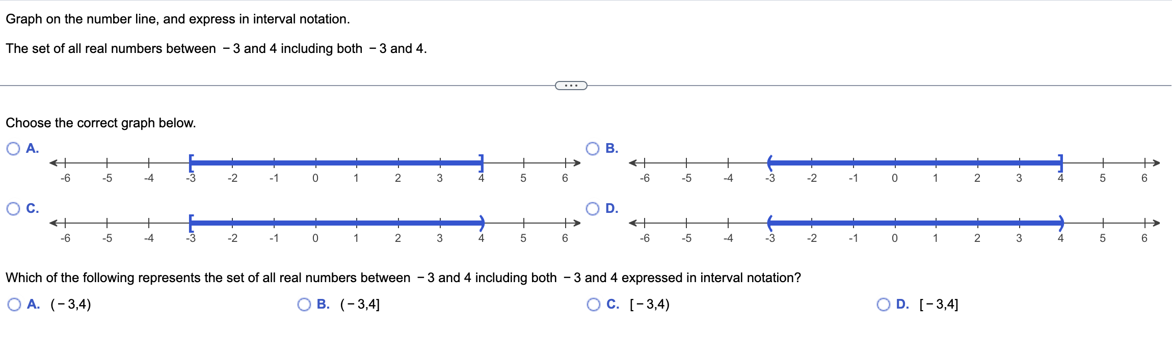Solved Graph on the number line, and express in interval | Chegg.com