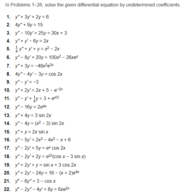 Solved In Problems 1-26, solve the given differential | Chegg.com