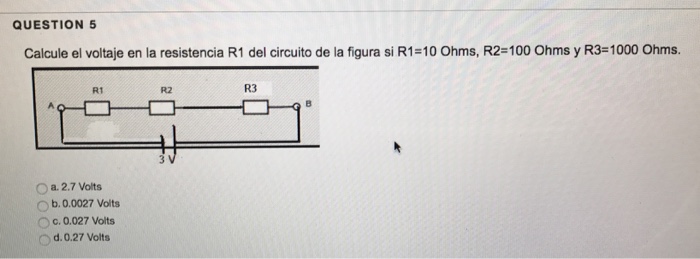 Solved QUESTION 1 Calcule la resistencia total del circuito | Chegg.com