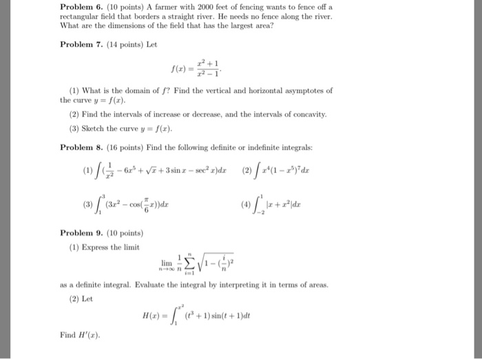 Solved Problem 1. (12 points) Evaluate each of the following | Chegg.com
