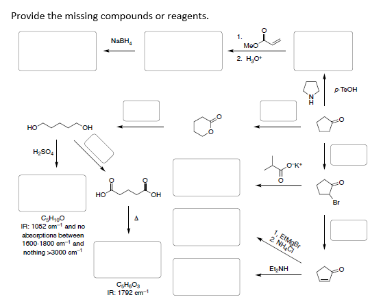 Solved Provide the missing compounds or reagents. 1. NaBH | Chegg.com
