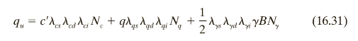 Solved 16.13 A square footing (B×B) must carry a gross | Chegg.com