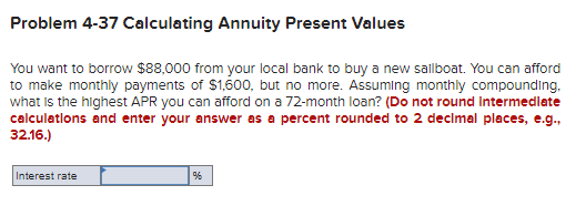 Solved Problem 4-37 ﻿Calculating Annuity Present ValuesYou | Chegg.com
