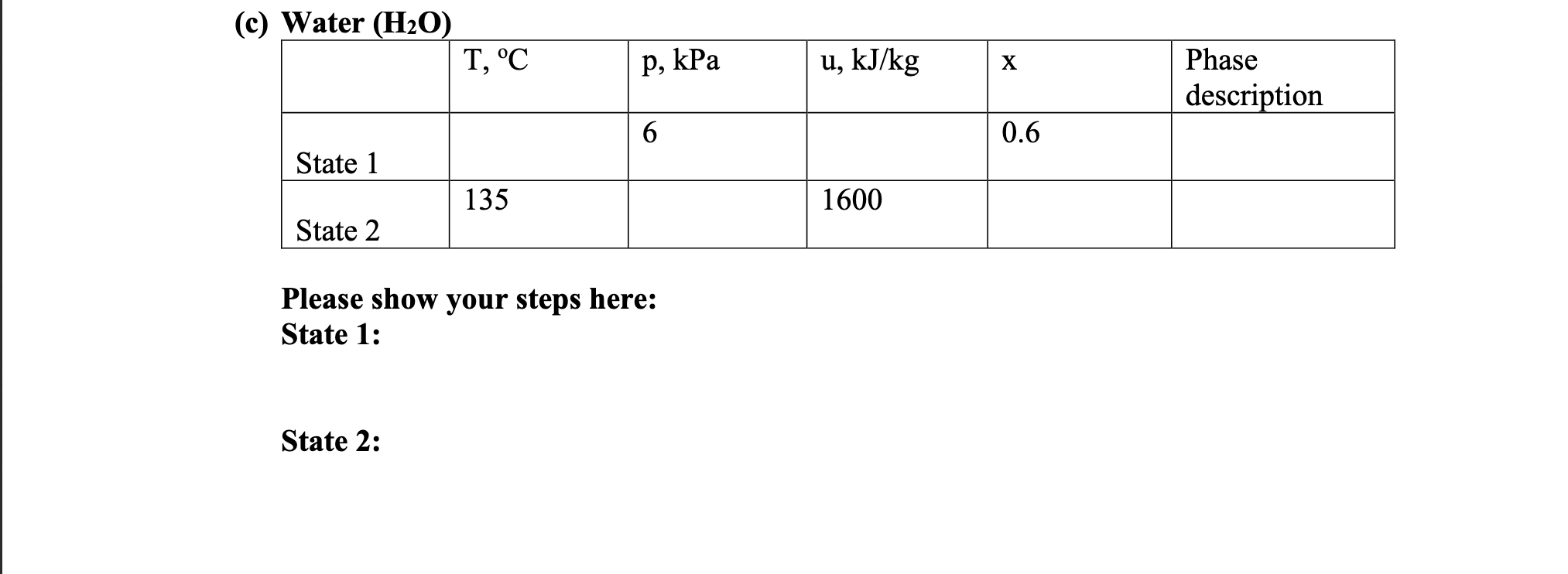 Solved Problem 2: find properties using tables for pure | Chegg.com