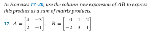 Solved In Exercises 17-20, use the column-row expansion of | Chegg.com