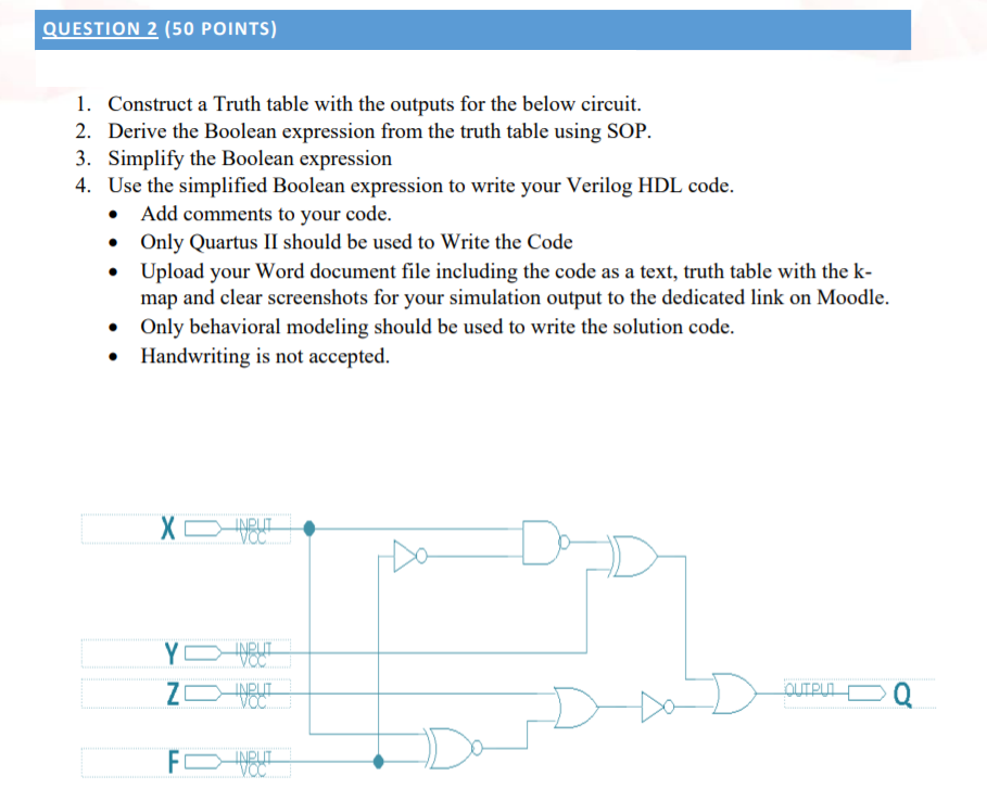 Solved Question 2 50 Points 1 Construct A Truth Table