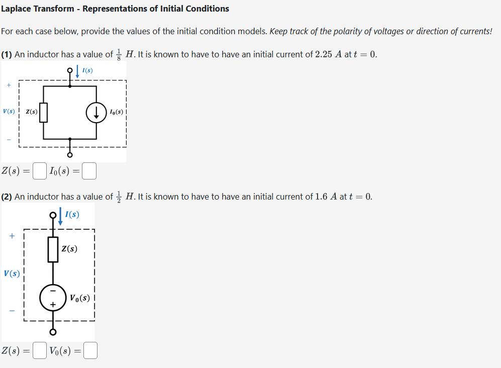 Solved Laplace Transform - ﻿Representations of Initial | Chegg.com