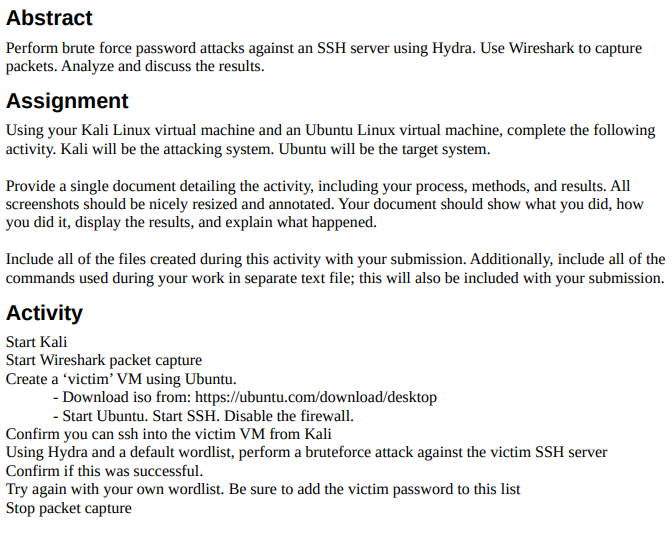 Solved Abstract Perform brute force password attacks against | Chegg.com