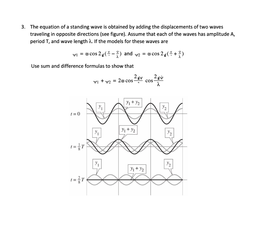 Solved 3. The equation of a standing wave is obtained by | Chegg.com