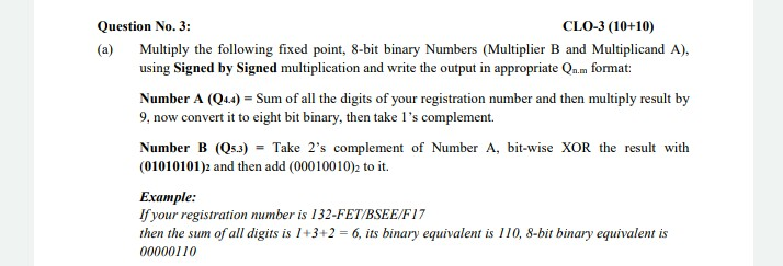 Solved Question No. 3: CL0-3 (10+10) (a) Multiply the | Chegg.com