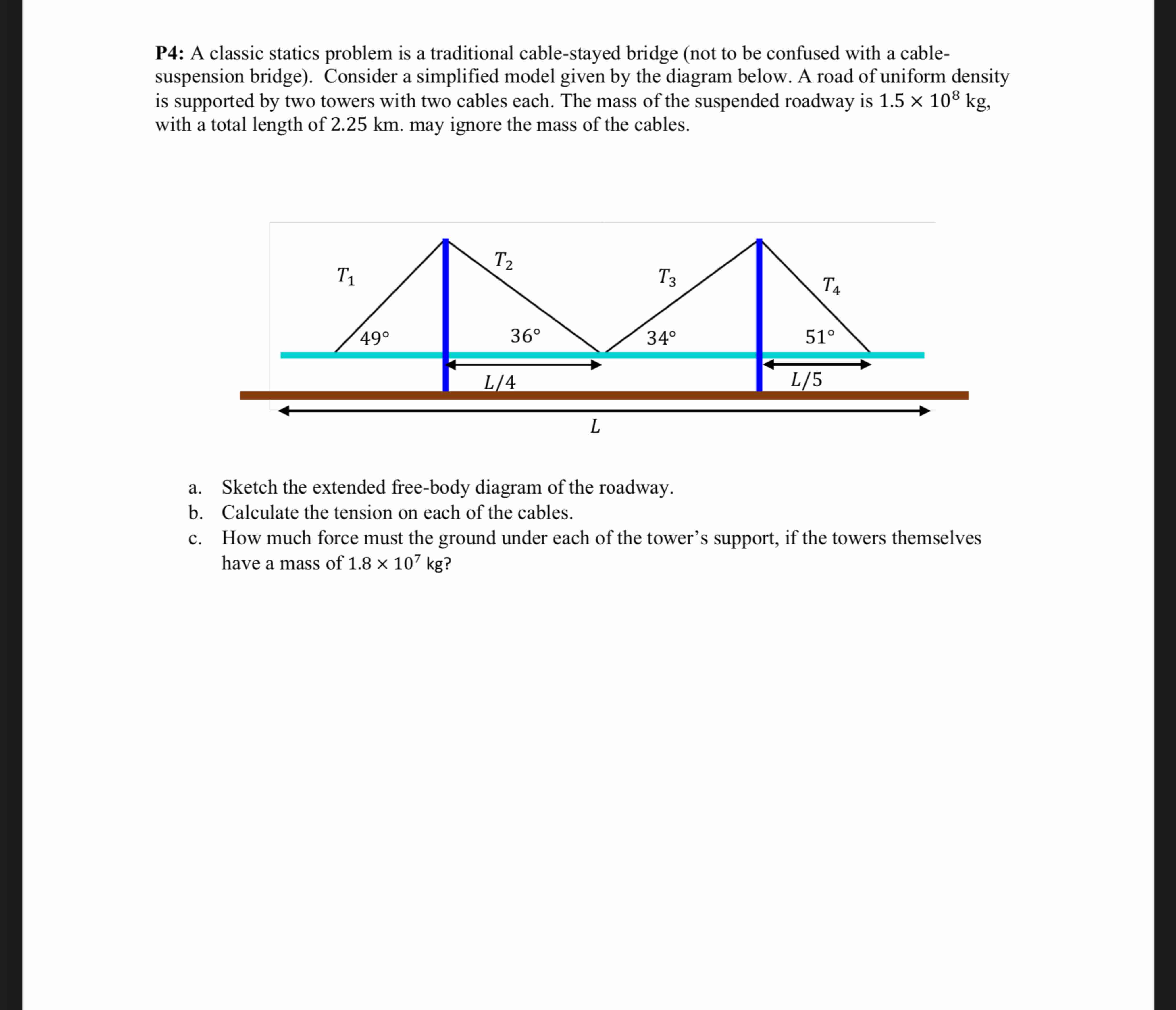 P4: A classic statics problem is a traditional | Chegg.com