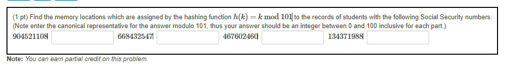 Solved (1 pt) Enter Tor F depending on whether the statement | Chegg.com