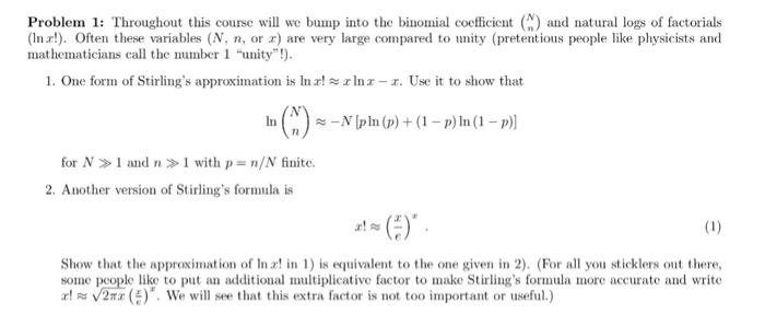 Solved Problem! 1: Throughout this course will we bump into | Chegg.com