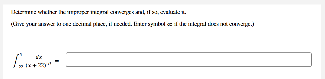 Solved Determine whether the improper integral converges | Chegg.com