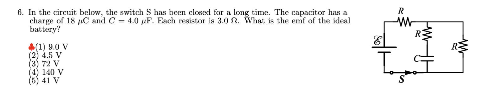 Solved 6. In the circuit below, the switch S has been closed | Chegg.com