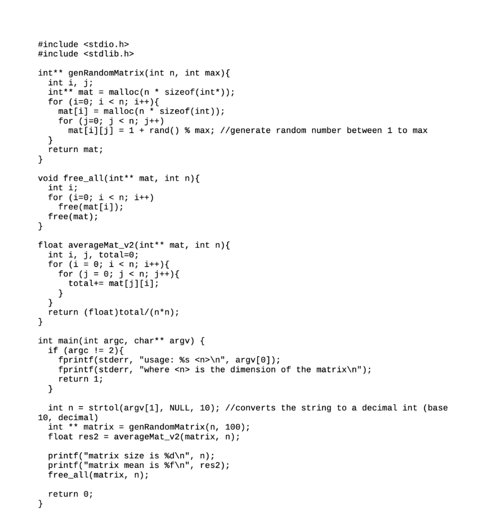 Solved - Use Valgrind to analyze both C programs for cache | Chegg.com