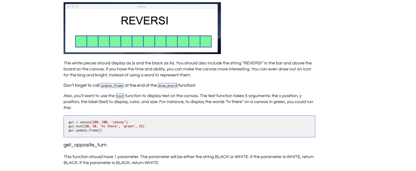 Solved Reversi (also known as Othello) is a simplistic, | Chegg.com