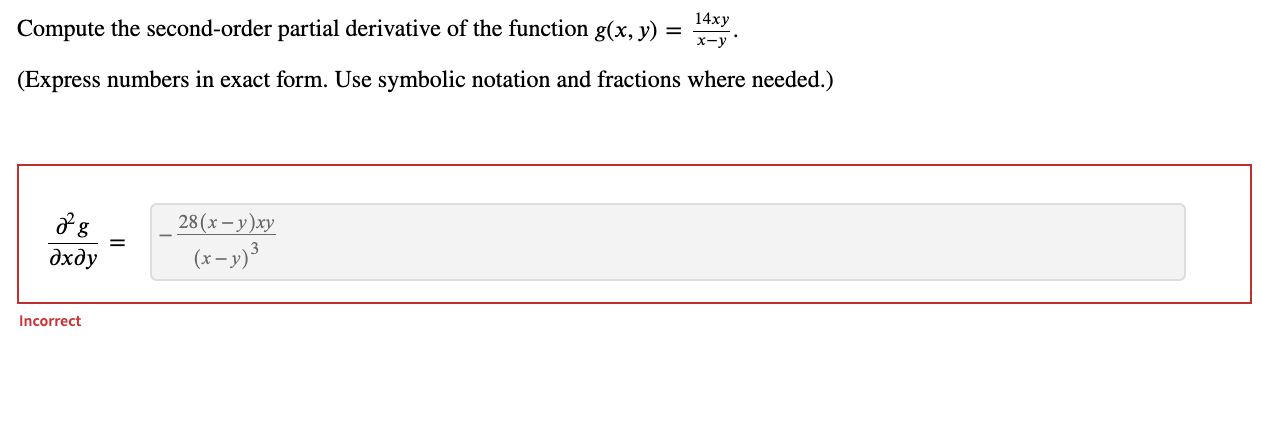 Solved Compute the second-order partial derivative of the | Chegg.com