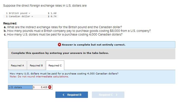 Solved Required: a. What are the Indirect exchange rates for | Chegg.com