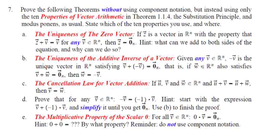 Solved 7. Prove the following Theorems without using | Chegg.com