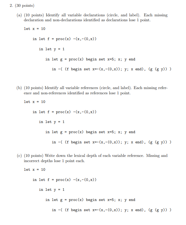 Solved (30 points)(a) (10 points) Identify all variable | Chegg.com Solved (30 points)(a) (10 points) Identify all variable | Chegg.com