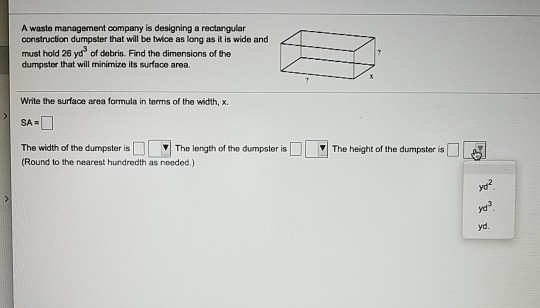 Solved A waste management company is designing a rectangular | Chegg.com