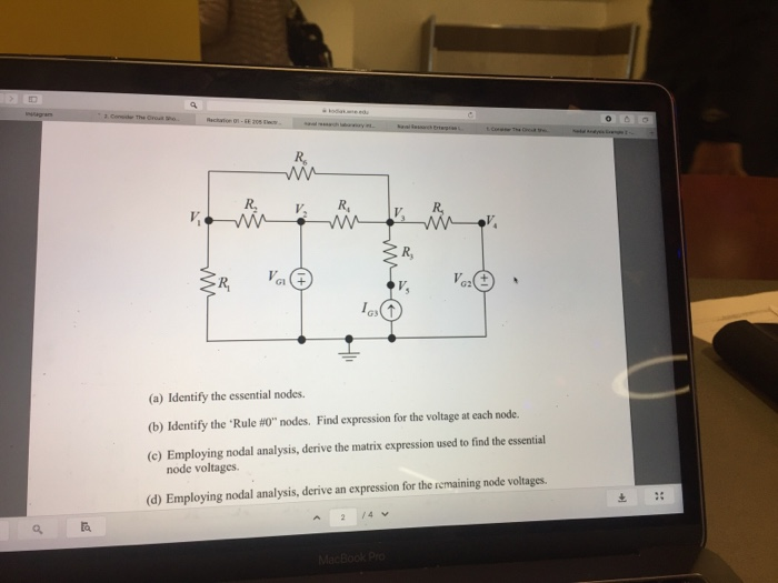 Solved V R, G3 (a) Identify the essential nodes. (b) | Chegg.com