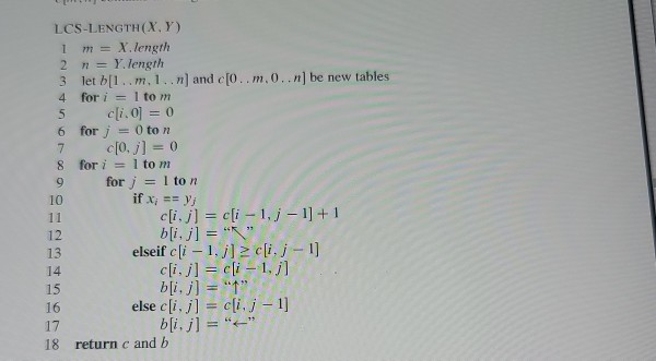 Solved 20 Points Lcs The Textbook Shows A Bottom Up Dp