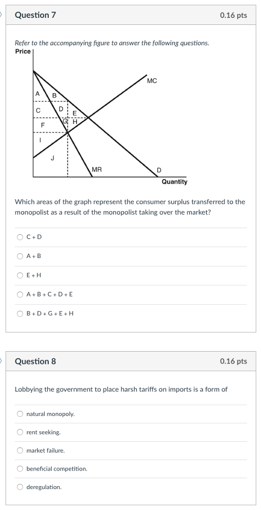 Solved Question 7 0.16 pts Refer to the accompanying | Chegg.com