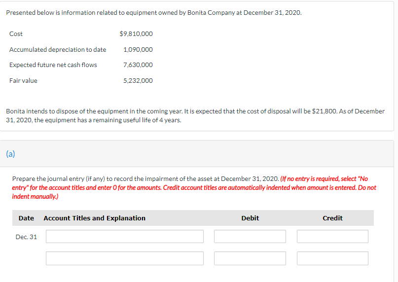 Solved Presented below is information related to equipment | Chegg.com