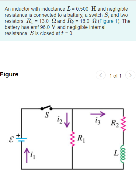 Solved An Inductor With Inductance L 0 500 H And