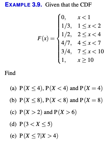 Solved EXAMPLE 3.9. Given that the CDF F(x) = 0, x