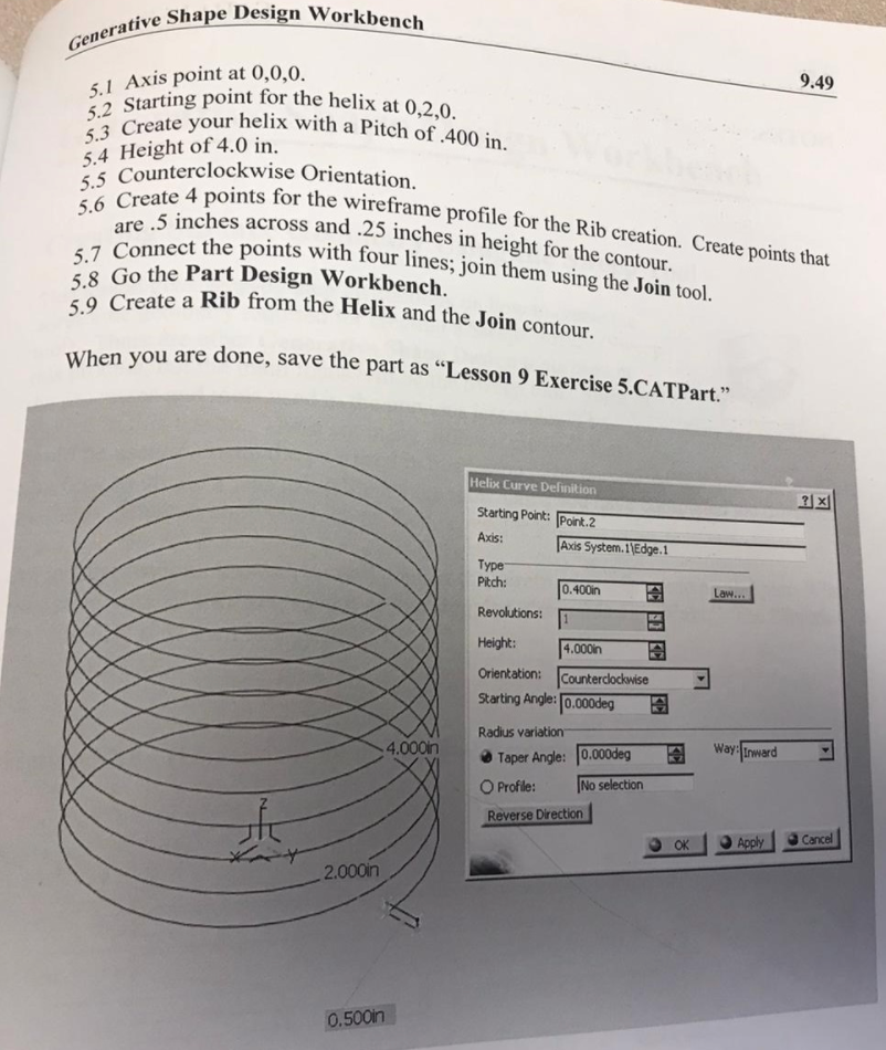Solved Generative Shape Design Workbench 9.49 5.4 Height of | Chegg.com