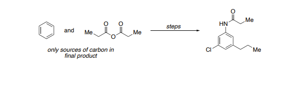 Solved A) Starting from benzene and propionic anhydride as | Chegg.com