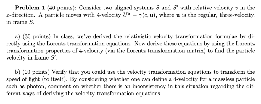 Solved Problem 1 (40 points): Consider two aligned systems S | Chegg.com Solved Problem 1 (40 points): Consider two aligned systems S | Chegg.com