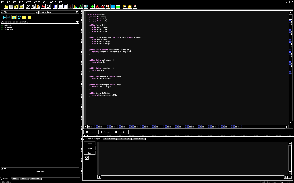 Solved Create a new project and add the Name class created | Chegg.com