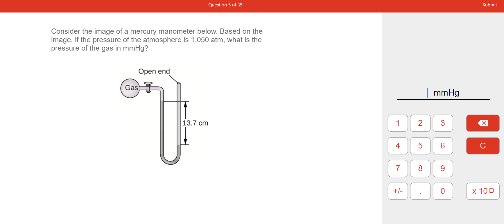 Solved Question 5 ﻿of 35SubmitConsider the image of a | Chegg.com