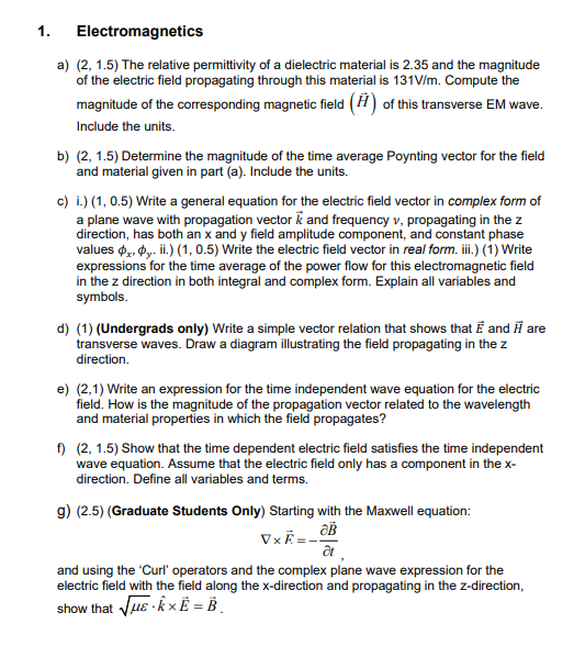 Solved (2, 1.5) The relative permittivity of a dielectric | Chegg.com