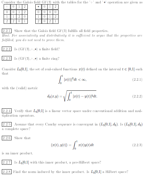 Solved Consider the Galois field GF (3) ﻿with the tables for | Chegg.com