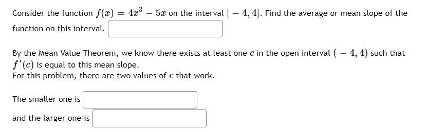 Solved Consider the function f(x)=4x3−5x on the interval | Chegg.com