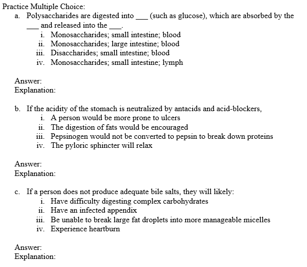Solved Practice Multiple Choice: a. Polysaccharides are | Chegg.com