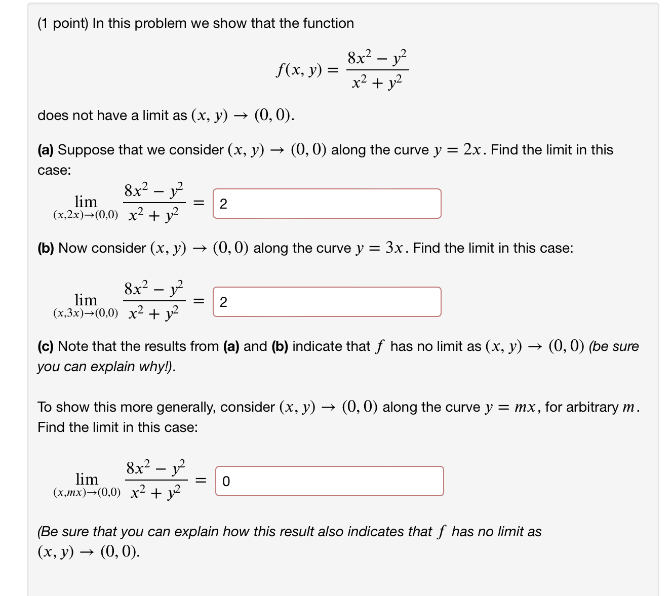 Solved (1 point) In this problem we show that the function | Chegg.com