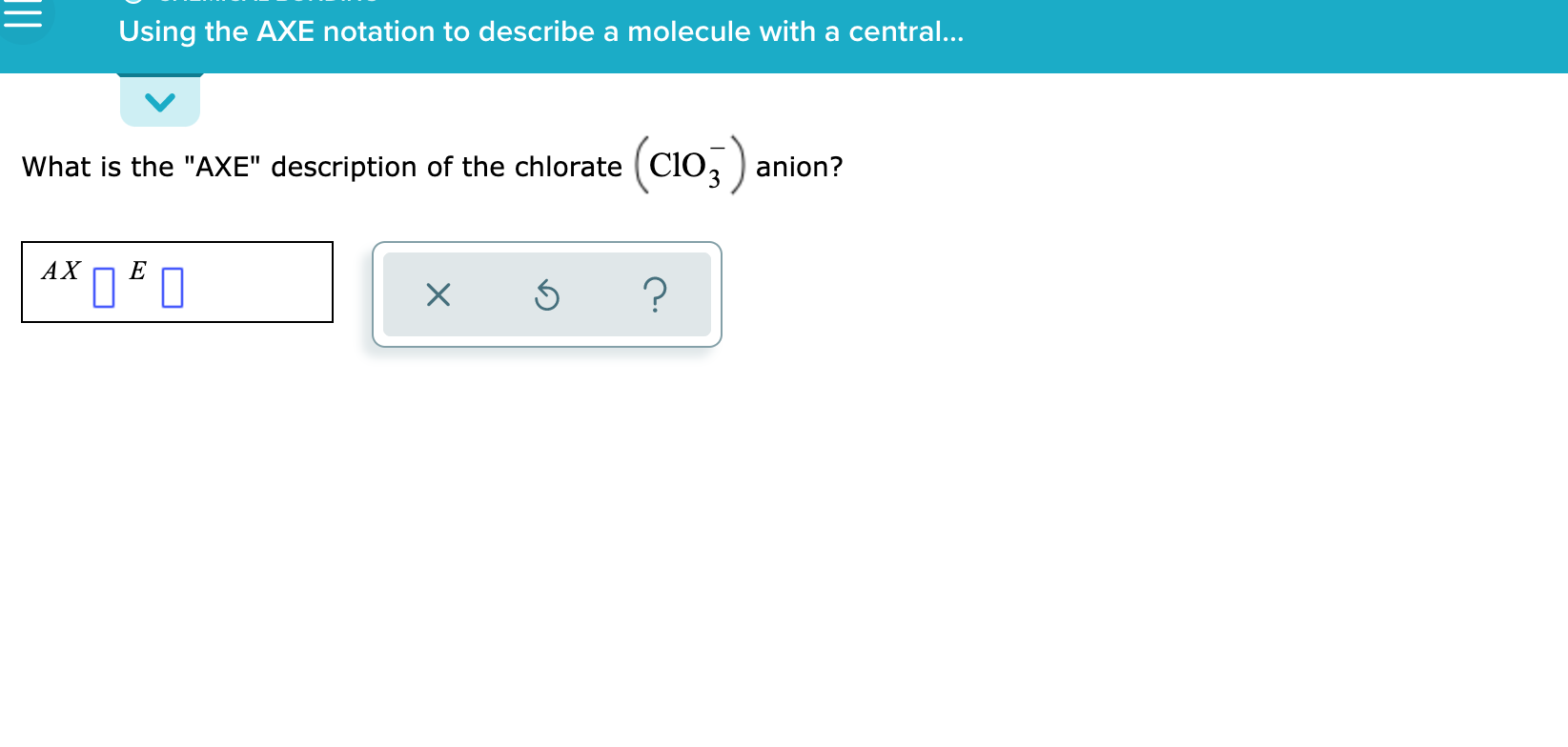 Solved Using The Axe Notation To Describe A Molecule With A