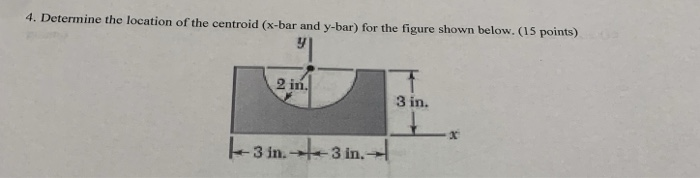 Solved 4. Determine the location of the centroid (x-bar and | Chegg.com