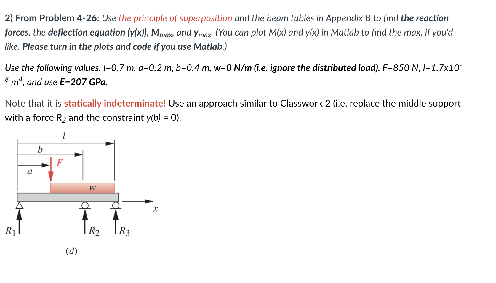 Solved From Problem 4-26: Use the principle of superposition | Chegg.com